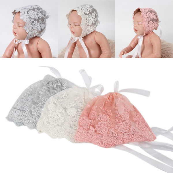 Anglai_sh-Baby Infant Newborn Girls Kids Lace Floral Hat Cap Beanie ...