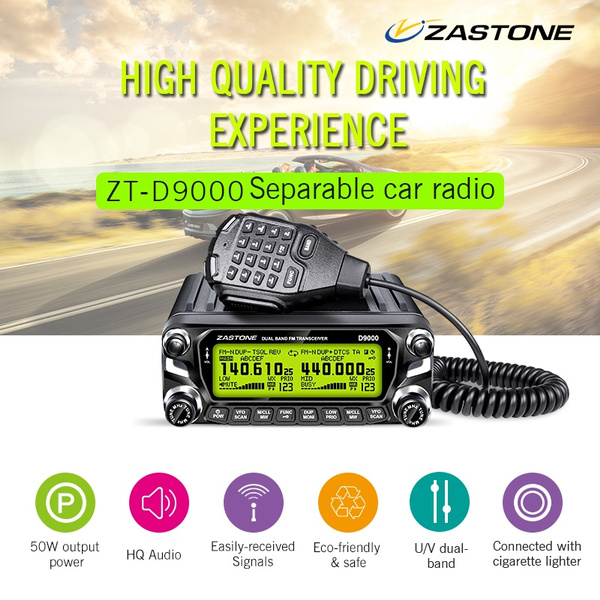 Zastone ZT-D9000 50W Car Walkie Talkie 50km Dual Band UHF VHF Mobile Car Radio | Wish