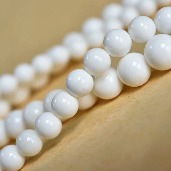 Natural White Jasper jade Stone Beads For Jewelry Making DIY 4/ 6/ 8/10 ...