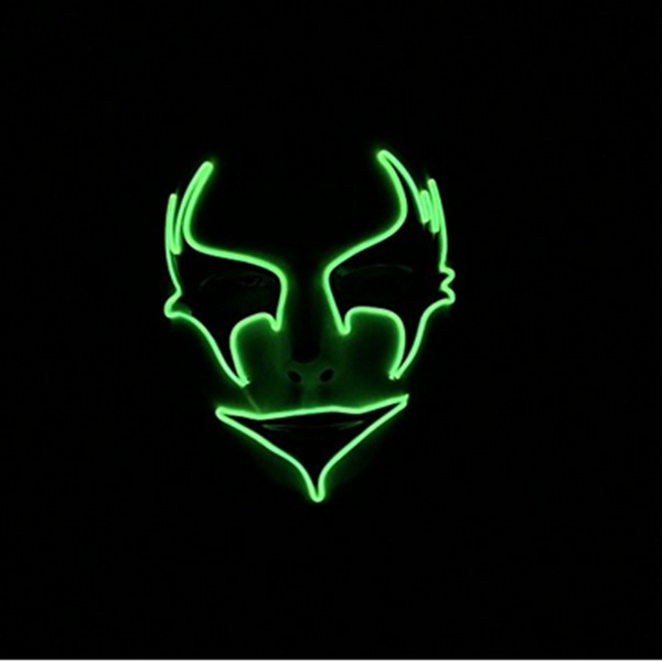 El Wire Glowing Mask Luminous LED Light Up Cool Halloween DJ Birthday ...