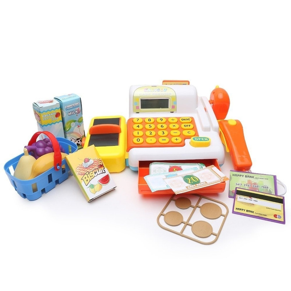 Cash Register Shop Till Supermarket Kit Set Toy with Calculator | Wish