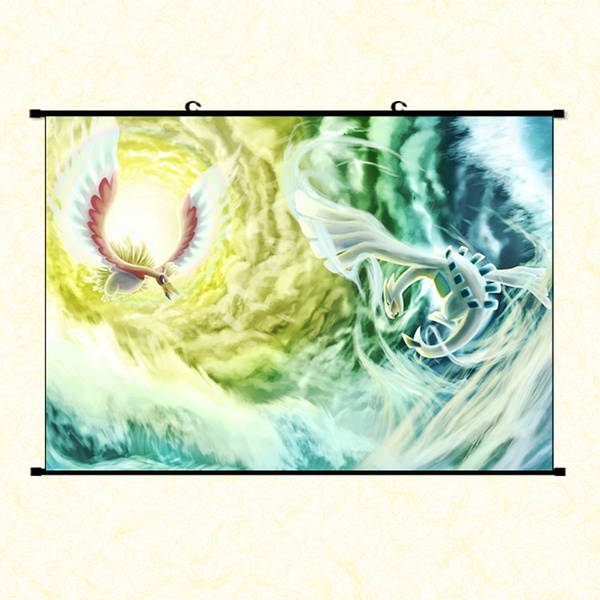Game Pokemon Lugia Ho-Oh Poster Pokemon Go Painting Pokemon Go Scroll ...