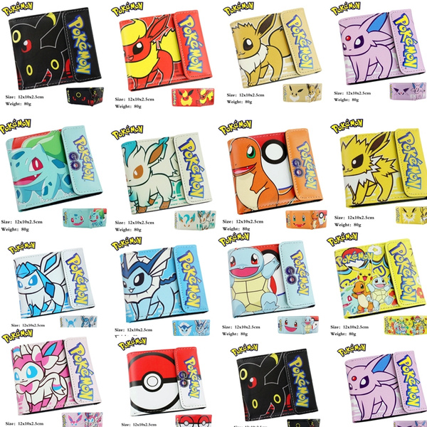 Pokemon Go Print Anime Eevee Umbreon Charmander Pikachu Leather Purse ...