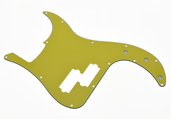 KAISH Precision P Bass Pickguard Yellow 3 Ply for US/Mexican Fender P ...