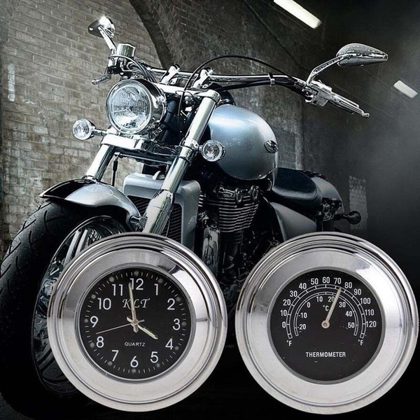 Motorcycle Dial Watch and Temp Thermometer 7/8" | Wish
