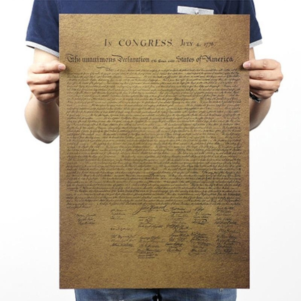 US American Declaration of Independence Kraft Paper Posters Wall ...