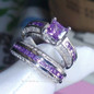 Princess Luxury 10Kt White Gold Filled Amethyst & CZ Gemstones Wedding ...