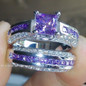 Princess Luxury 10Kt White Gold Filled Amethyst & CZ Gemstones Wedding ...
