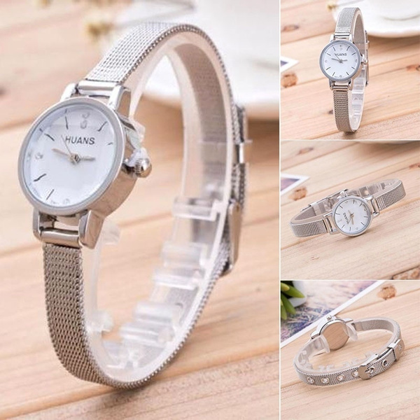 Luxury Women Small Dial Watches Fashion Thin Mesh Band Quartz Wrist ...