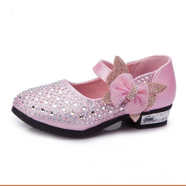 Fashion Girl's Lovely Princess Style Leather Shoes Girl High Heel Shoes ...