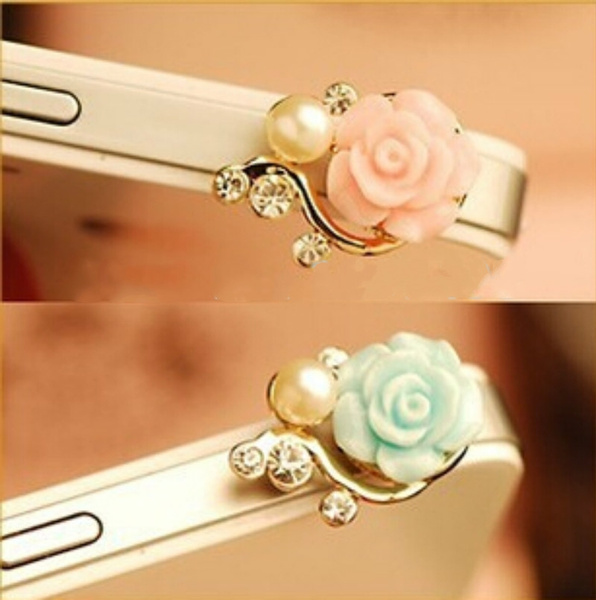 Lovely Candy Rose Flower Charms Mobile Phone Dust Plug,dust Plugs for ...