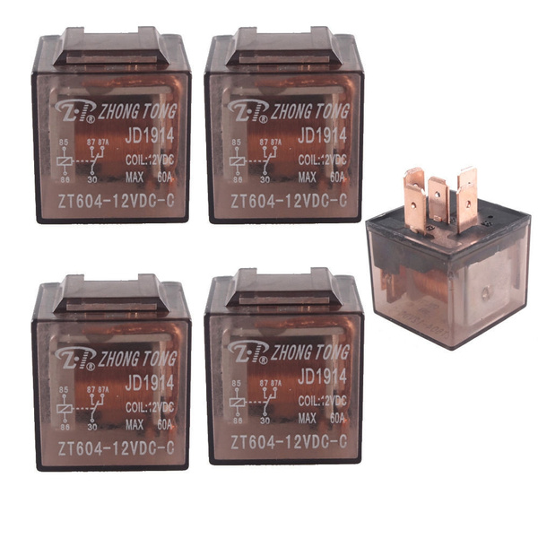 5 X Car Truck Motor Automotive 12V 60A 60 AMP SPDT Relay 5 Pin 5P Auto ...