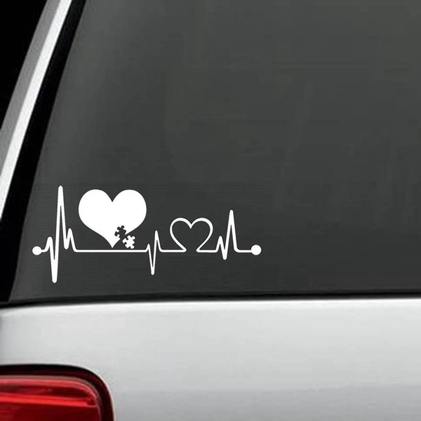 Autism Heartbeat Lifeline Monitor Screen Decals Vinyl Car Sticker For ...