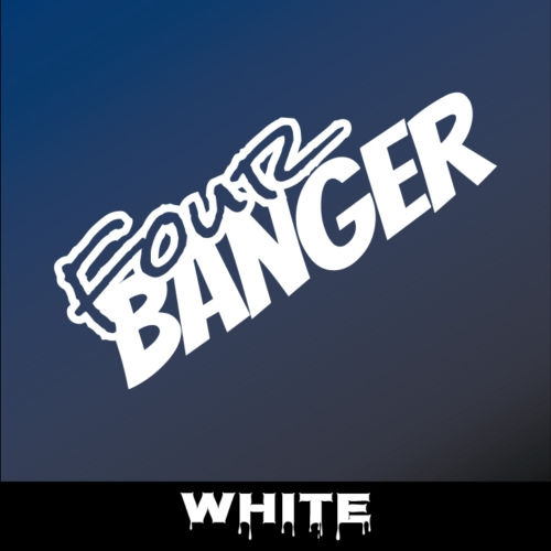 6" FOUR BANGER Decal JDM Sticker Fatlace Ill Hellaflush Drift Lowered ...