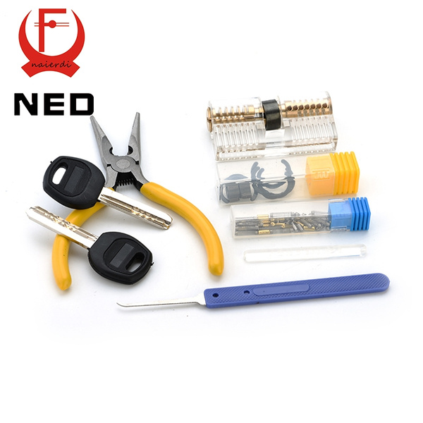 NED Removable Transparent DIY Lock Visible Pick Cutaway Practice View Padlock Training Skill For ...