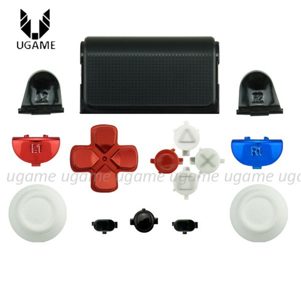 Custom Red Aluminum Dpad +White Thumbsticks Buttons mod kit For ...