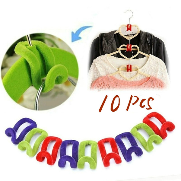 10 Pcs Mini Creative Hooks for Clothes Hangers Flocking Clothes Hanger ...