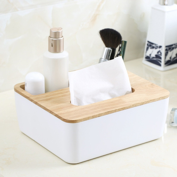 100%New Wooden Tissue Box High-grade Creative Napkin Box Sitting Room ...