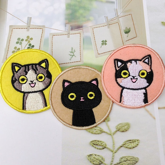 Cute Cat Patch Embroidered Cartoon Animal Sew on Iron on Patches | Wish