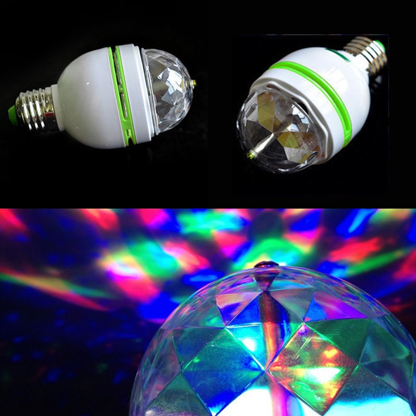 2x Festival Decoration Cool 3W Rotating RGB LED Stage Crystal Magic ...
