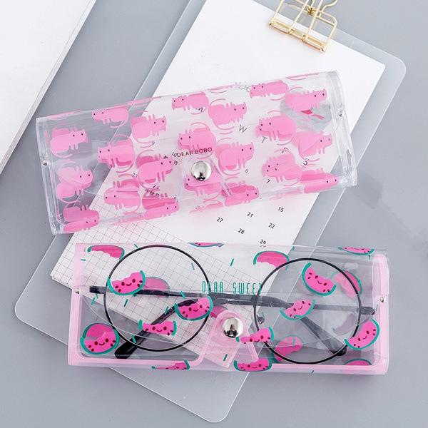 Cartoon Cute Travel Women Transparent PVC Eye Glasses Box Bag Case ...