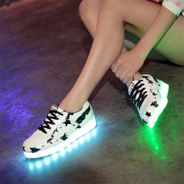 Female LED Shoes Fashion Glowing Shoes Women Light up Luminous Colorful ...