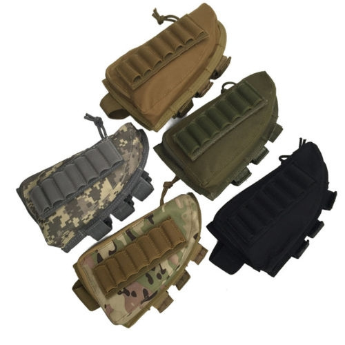 Tactical Military Hunting Rifle Shotgun Stock Ammo Pouch Holder Cheek ...