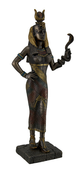 Egyptian Goddess Hathor Holding a Cobra Statue | Wish
