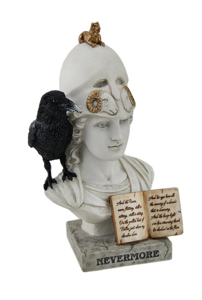 Nevermore Raven Perched on Pallas Athena Bust a Meticulously Crafted ...