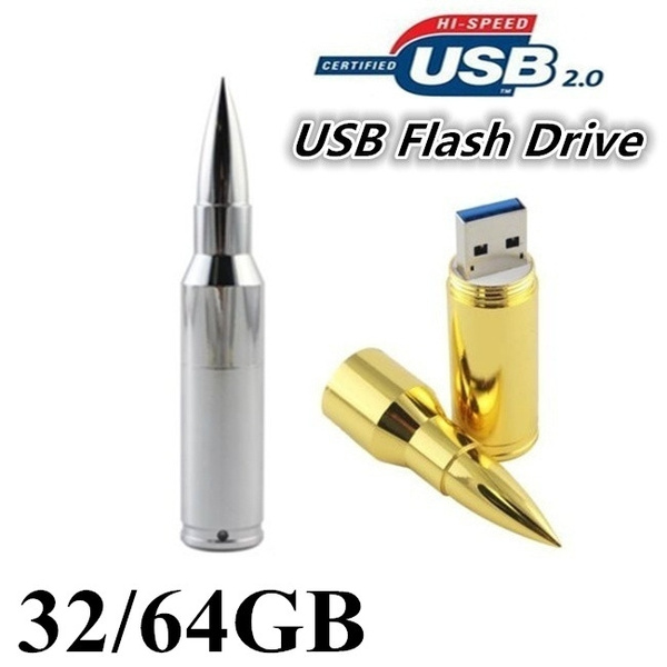 Sliver Metal Bullet USB Flash Drive 64GB/32GB U Disk | Wish
