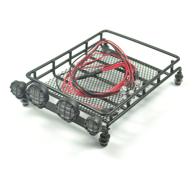 ROCK CRAWLER METAL ROOF RACK With LED spot lights for 1/10 RC Tamiya ...