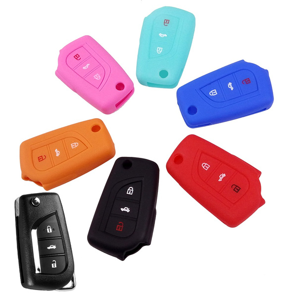 Xukey® 3 Button Silicone Flip Key Cover Remote Holder Case Fob Shell ...