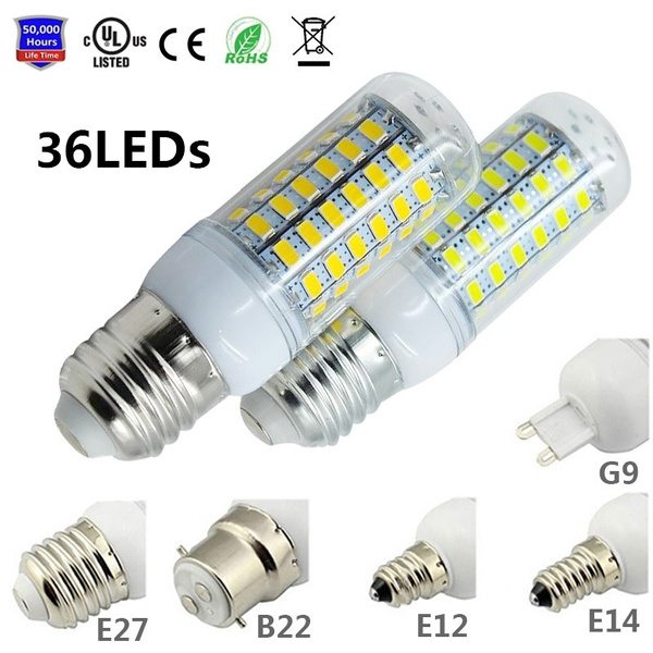 (Pack of 1) SMD5730 E27 B22 E14 E12 G9 LED light bulbs 36led 9W candle led light bulbs 360 ...