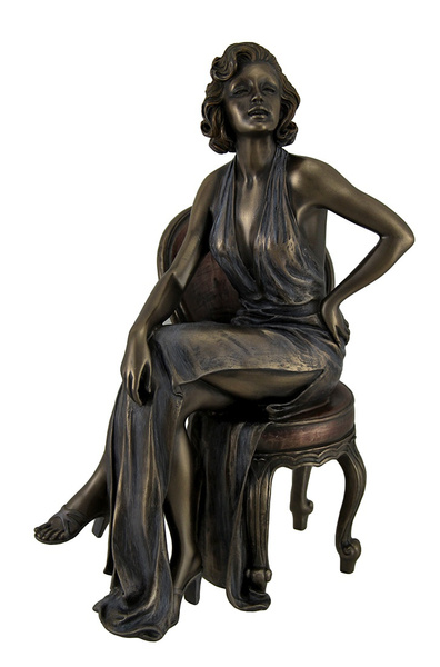 Retro Pin Up Girl In Daring Dress Posing On Chair Statue 9 Inch | Wish