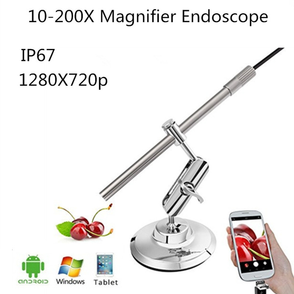 IP67 10-200X Magnifier Endoscope Microscope 1280x720P Inspection Camera ...