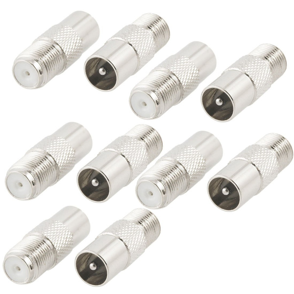 10Pcs Straight Metal F Type Female to TV PAL Male RF Connector Adapter | Wish