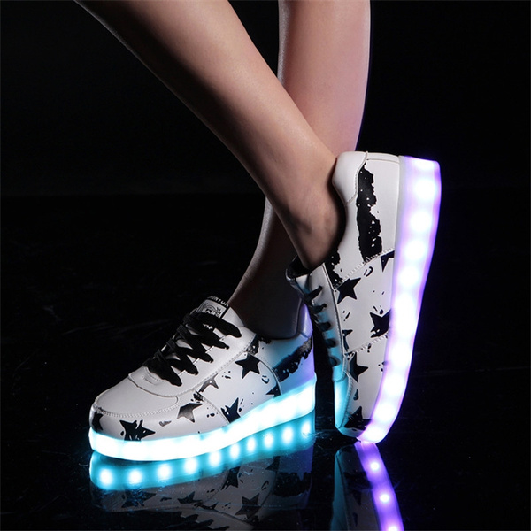 LED man shoes scrawl neon luminous male sneaker | Wish