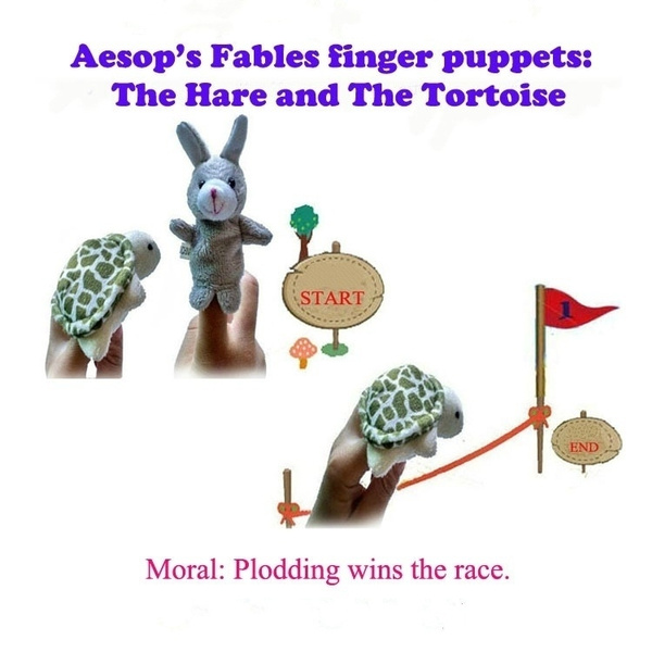 Child's Educational Toys The Aesop's Fables Finger Puppets the Hare and ...