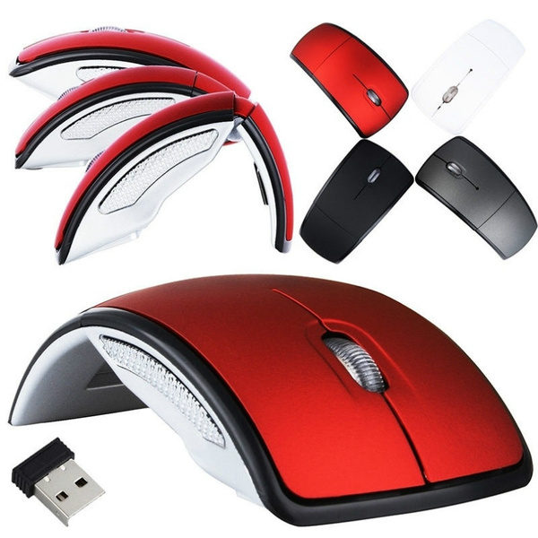 Optical 2.4G Foldable Wireless Mouse Cordless Mice USB Folding Mouse ...