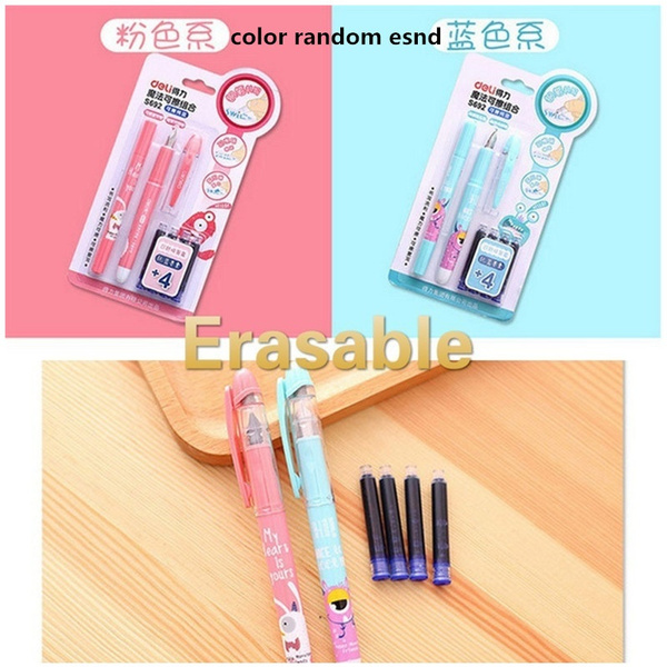 New 0.38mm Creative Cartoon Deli Plastic Fountain Pen With Ink Sac Cute ...