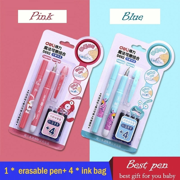 New 0.38mm Creative Cartoon Deli Plastic Fountain Pen With Ink Sac Cute ...