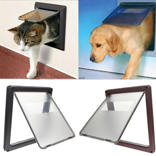 White Magnetic Lockable Dog CAT Pet Flap Door- 4-Way Locking | Wish