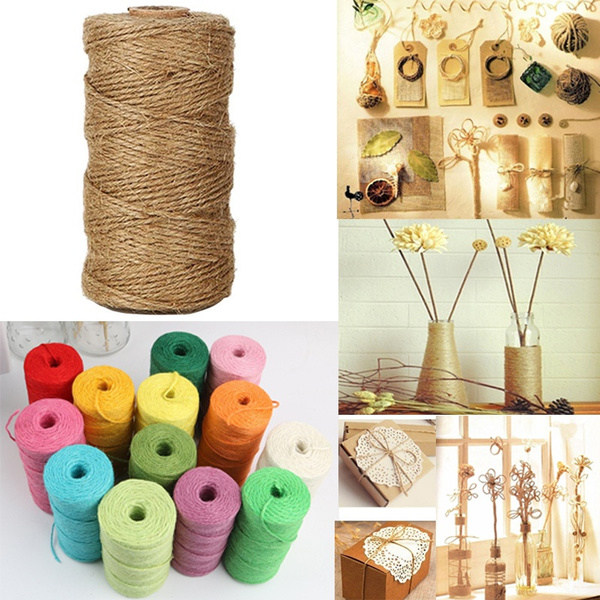 Jute Twine Natural Sisal 2mm Rustic Tags Wrap Wedding Decoration Crafts ...