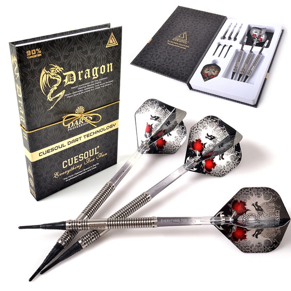CUESOUL Dragon Fashionable 90% tungsten 18g Soft Tip Darts Set,Barrel with Titanium Coated(CSDN ...
