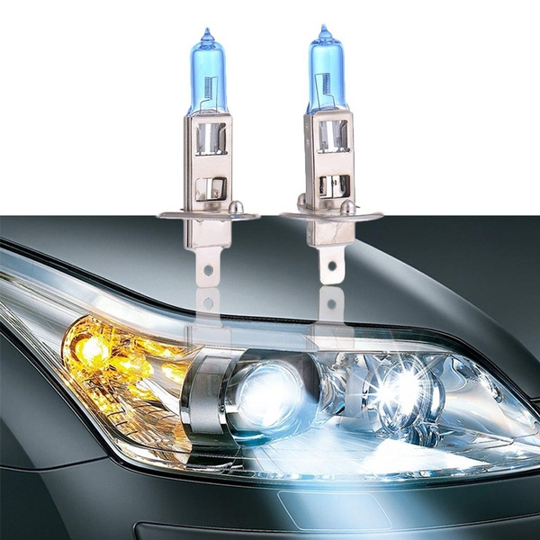 2x Super Bright H1 55W 12V 6000K Fog Lights Halogen Bulb High Power Car Headlight Lamp Car Light ...