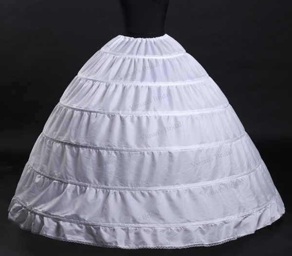 Plus Size Puffy 110-120cm Diameter Underwear Crinoline 6 Hoop Petticoat ...