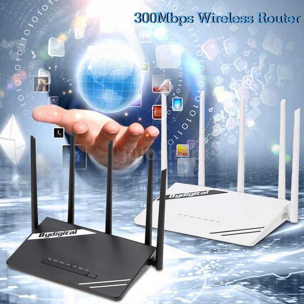 USB WiFi 300Mbps Wireless Long Range Wi-Fi Gigabit Router with High Power 5 External Antennas ...