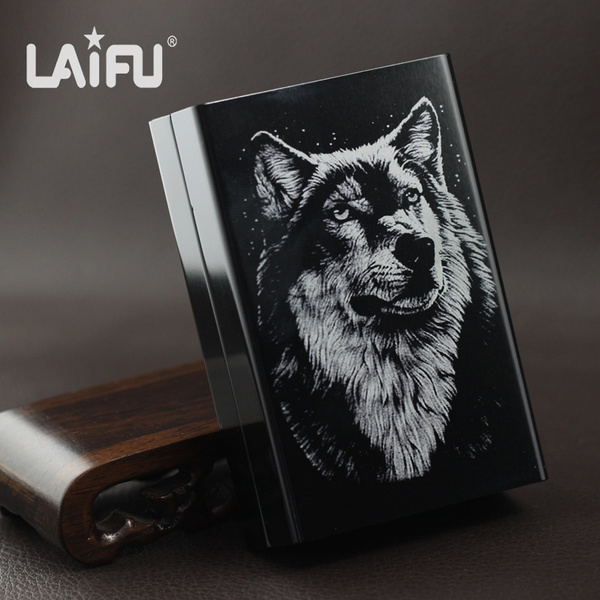 High quality 2 styles Wolf in the world Male Metal Cigarette Boxes ...