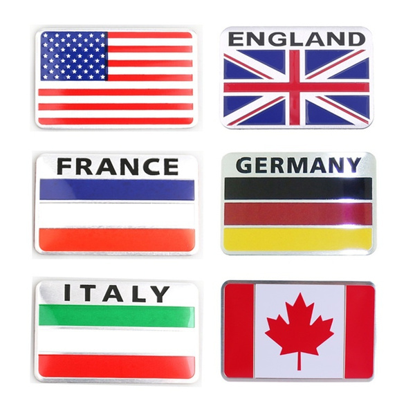 Aluminum Alloy Seven Countries Flag Car Stickers Size: 8cm*5cm (U.S.A ...
