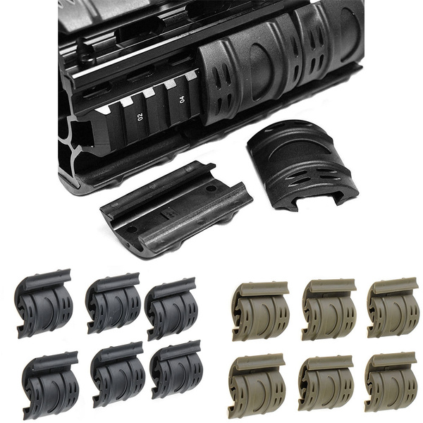 12 X Rifle Weaver Picatinny Hand Guard Quad Rail Covers Rubber Tactical ...